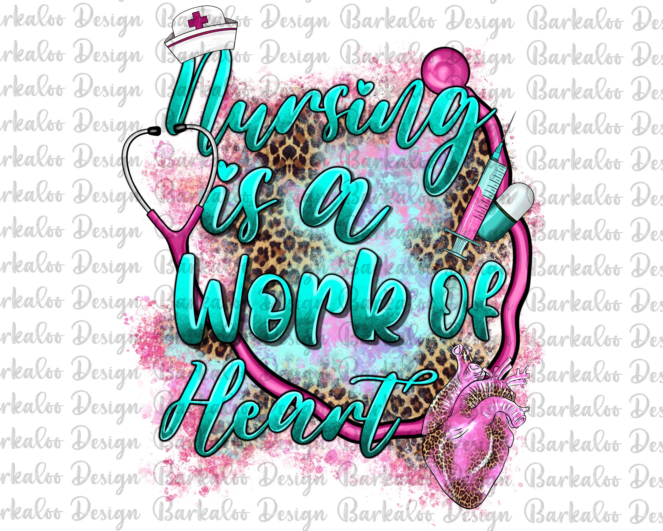 Nursing is A Work of Heart Png Sublimation Design Nurse Png - Etsy
