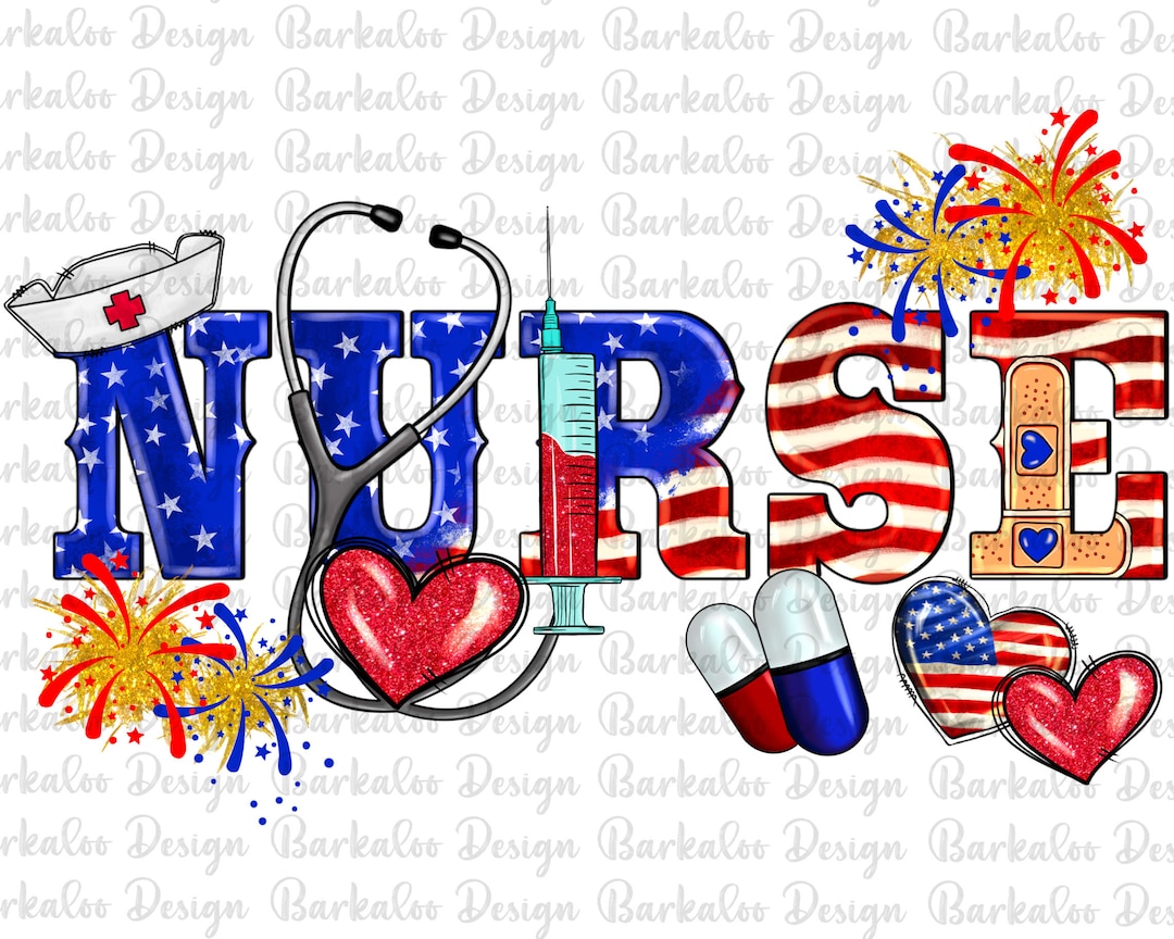 4th of July Nurse Png Sublimation Design, Nurse Png, Nurse Elements Png ...