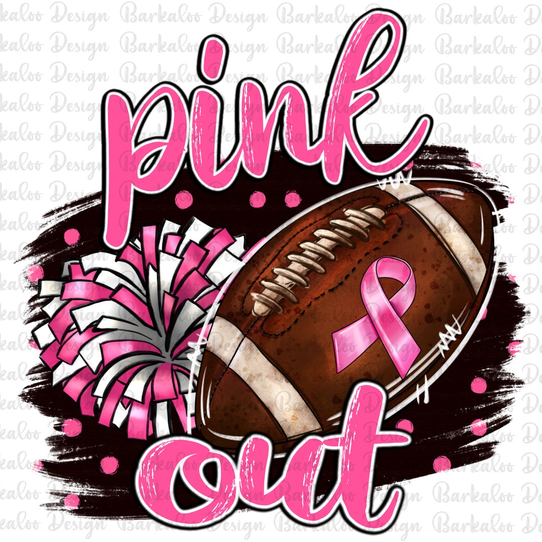 Pink Out Football Png Sublimation Design Download, Cancer Awareness Png ...