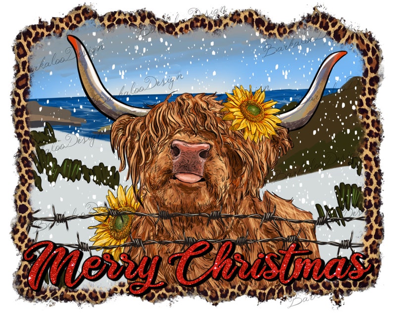 Merry Christmas Cow Png Sublimation Design, Calf Png, Farm Life Png ...