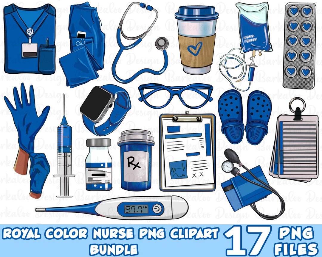 Royal Color Nurse Png Clipart Bundle, Nurse Bundle Png, Nurse Clipart ...