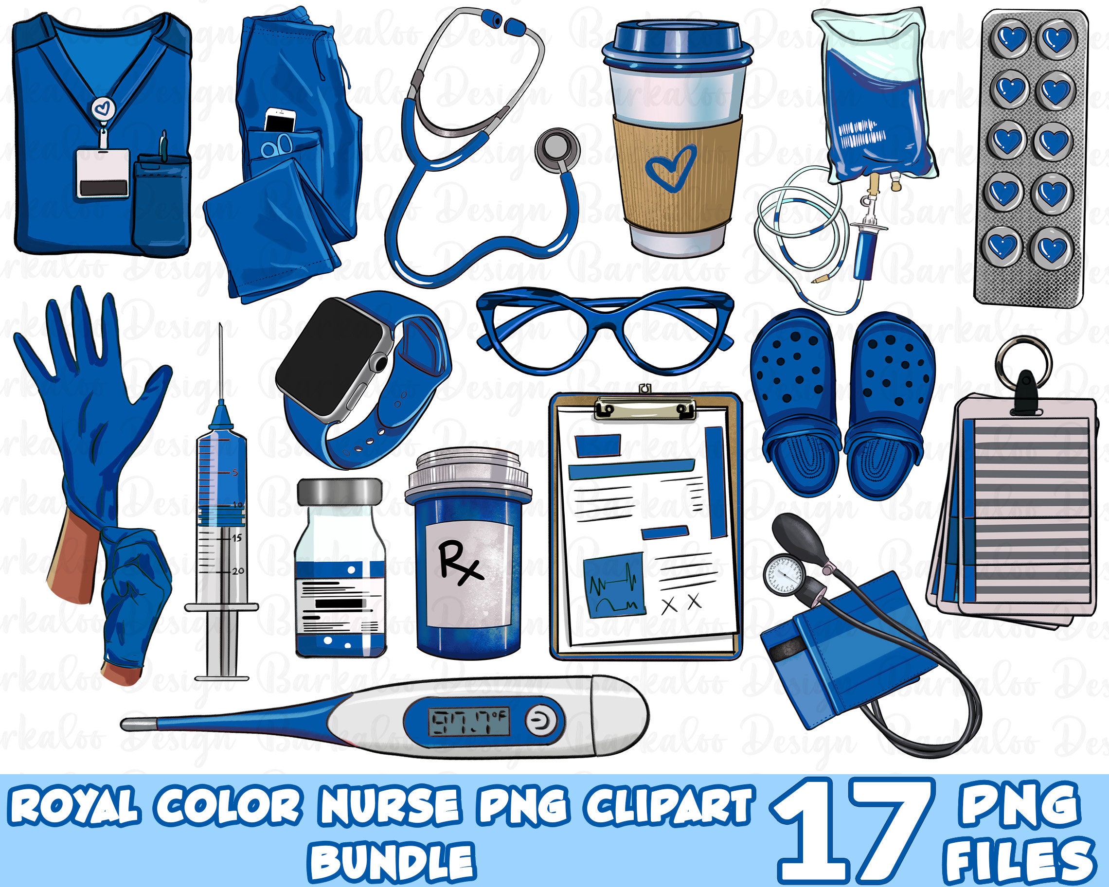 Royal Color Nurse Png Clipart Bundle, Nurse Bundle Png, Nurse Clipart ...