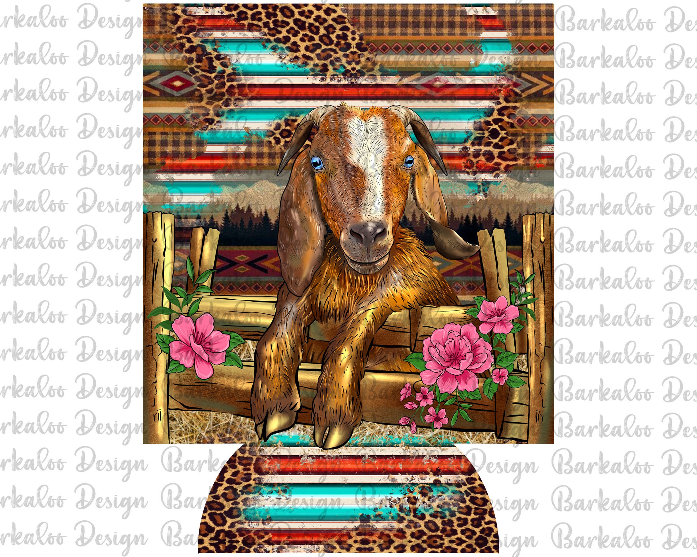 Western Boer Goat Png Sublimation Design Serape Goat Can - Etsy