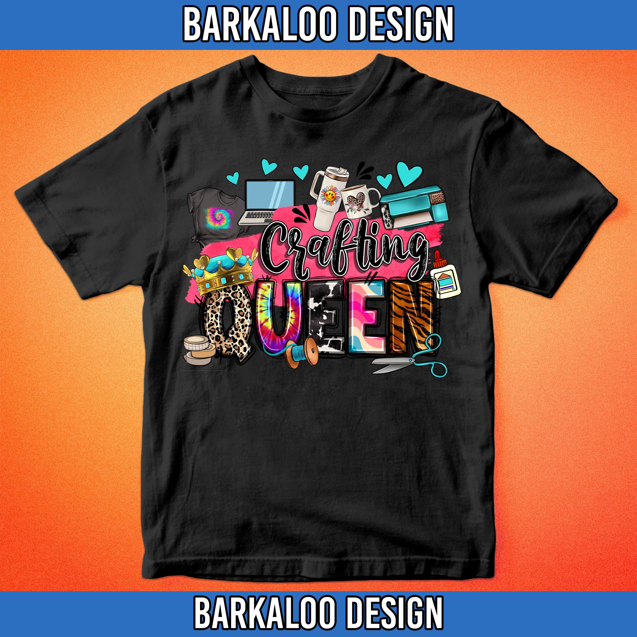 Crafting Queen Png Sublimation Design Download, Happy Crafter Png ...