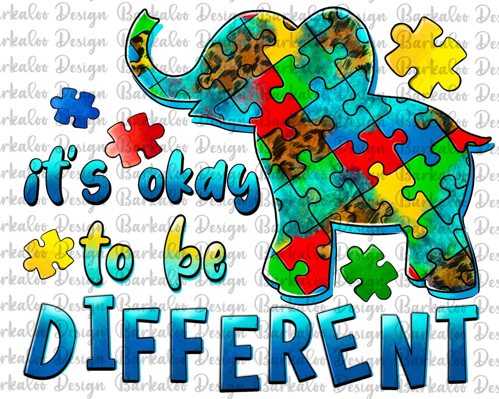 It's Okay to Be Different Elephant Autism Awareness Png - Etsy