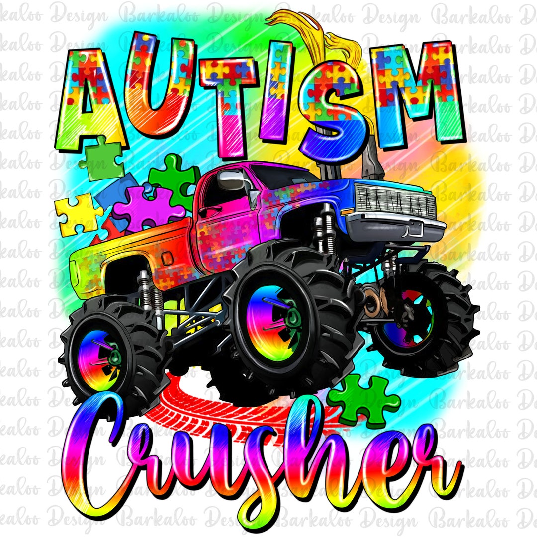 Autism Crusher Png Sublimation Design Download, Autism Awareness Png ...