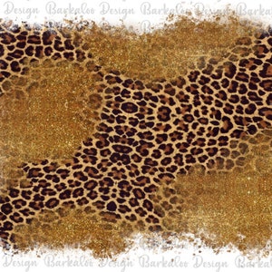 Leopard Gold Glitter Background PNG Sublimation Design, Western ...