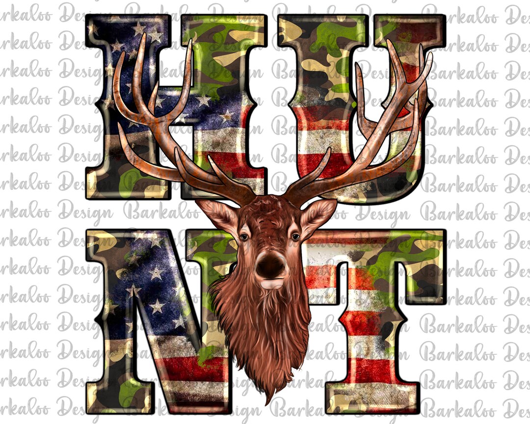 Western American Flag Hunt Deer Png, Deer Hunting Png, American Hunter ...