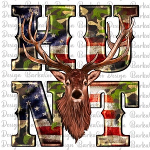 Western American Flag Hunt Deer Png, Deer Hunting Png, American Hunter ...
