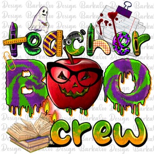 Teacher Boo Crew Png Sublimation Design, Halloween Png, Halloween ...