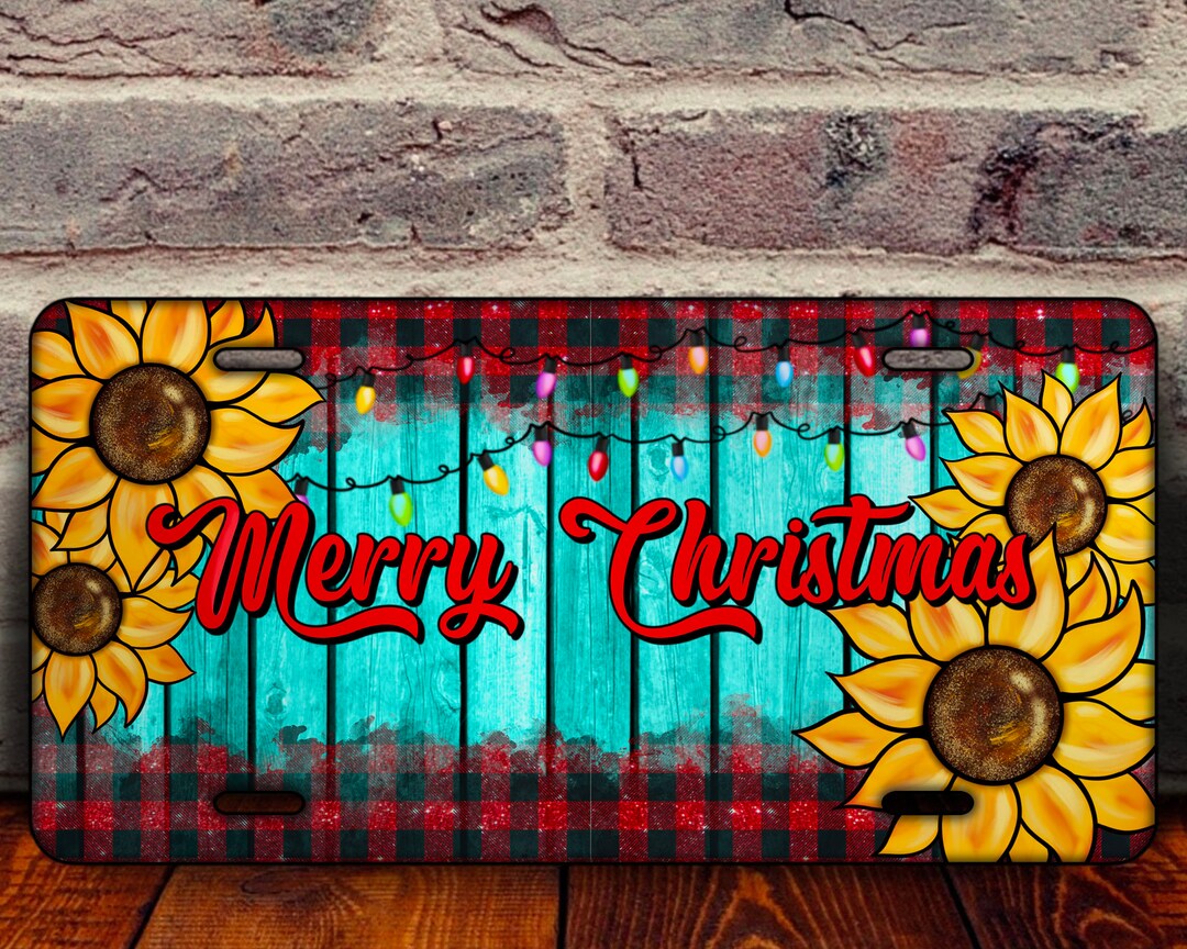 Western Merry Christmas License Plate Sublimation Design - Etsy