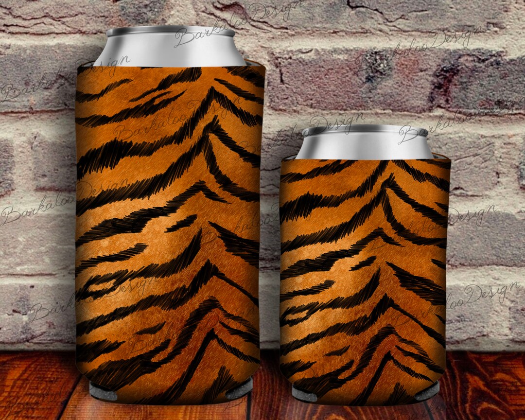 Tiger Can Cooler Png Sublimation Desin, 12 Oz. Can Cooler Template ...