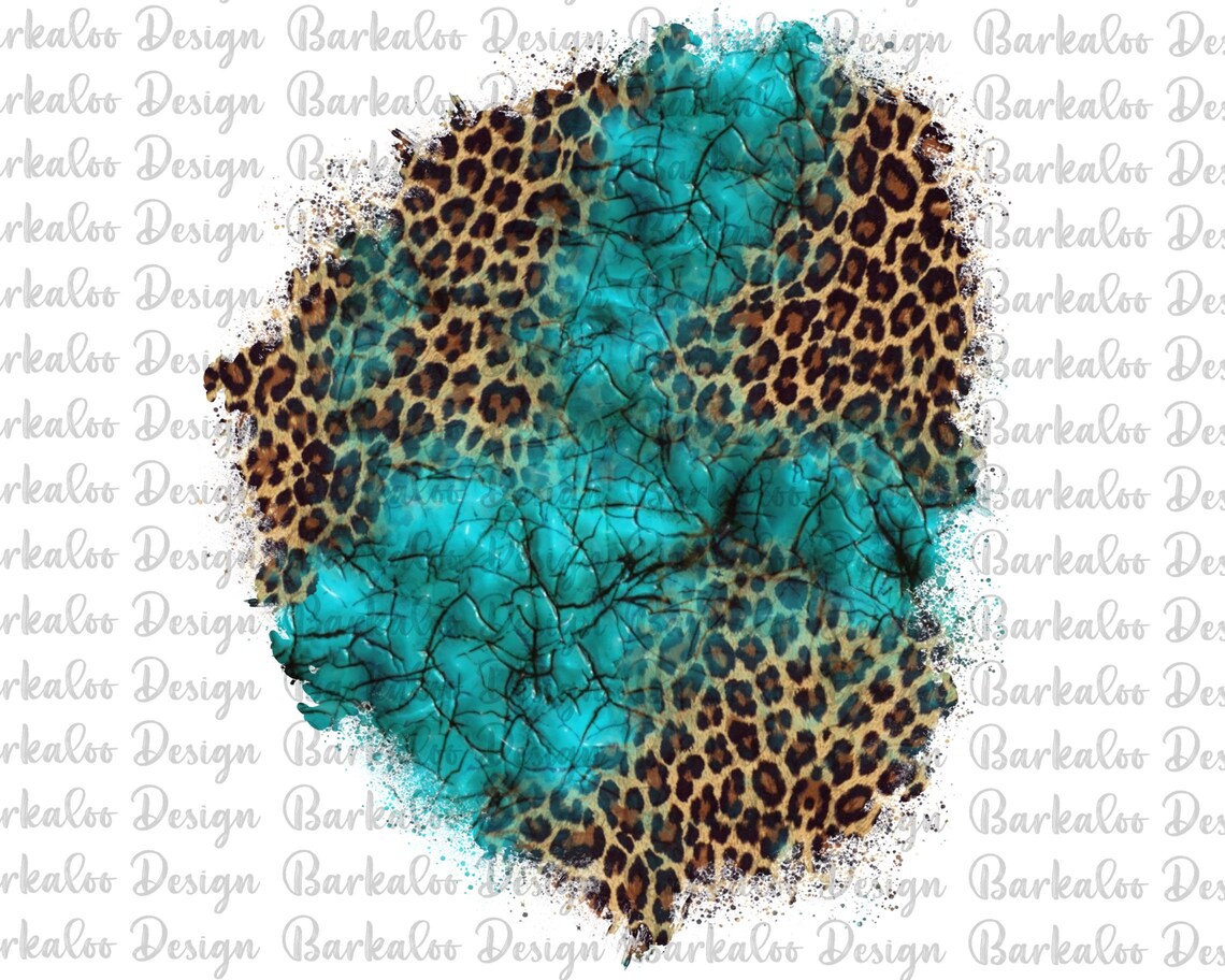 Leopard Turquoise Patch PNG Bundle Sublimation Design Western - Etsy
