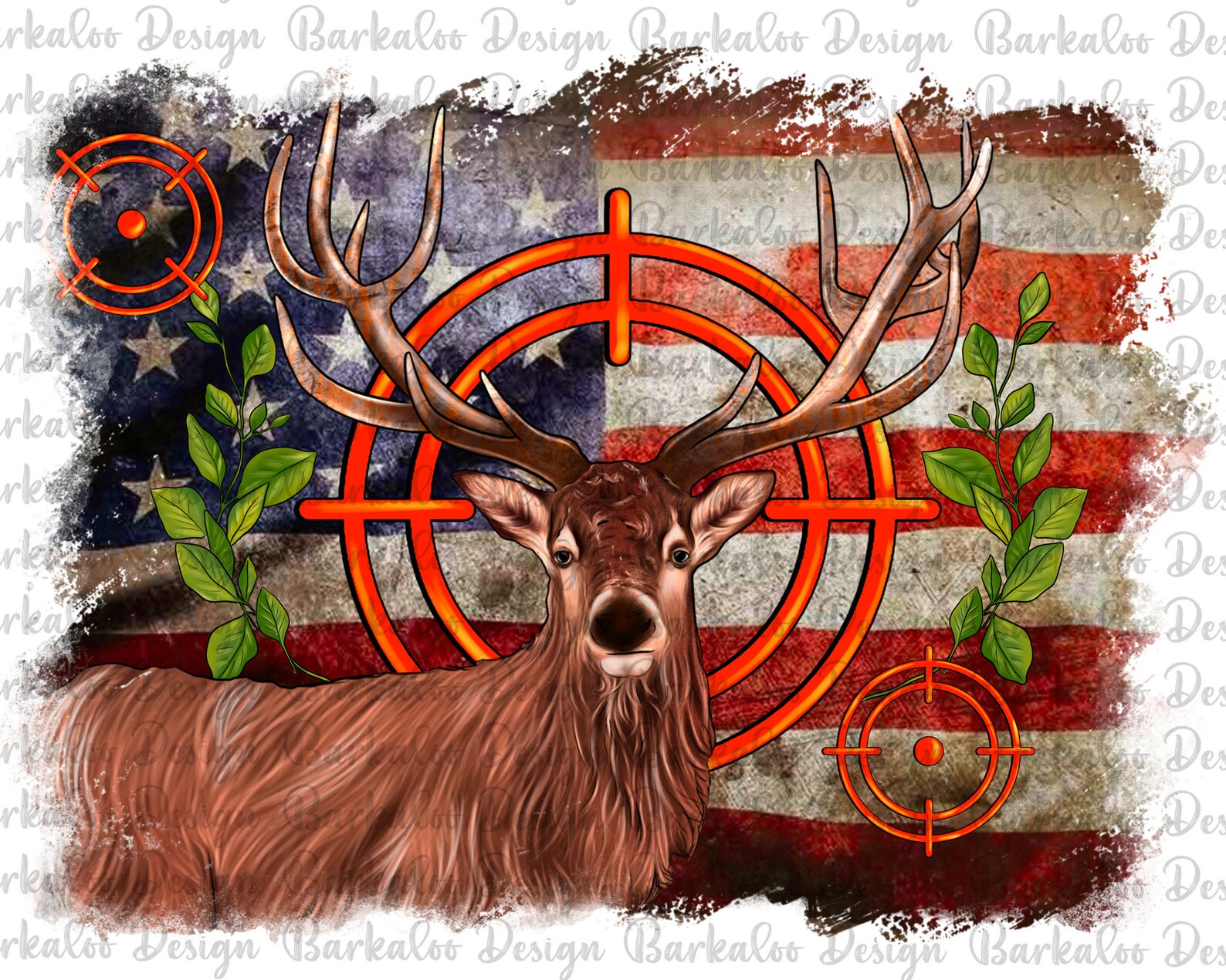 Western Deer Hunting Target American Flag Background Png, Deer Hunting ...
