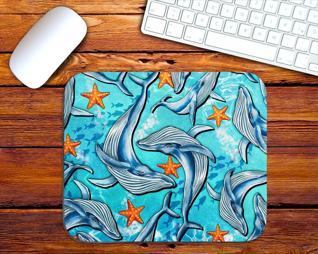 Humpback Whale Turquoise Glitter Mouse Pad Png Sublimation Design ...