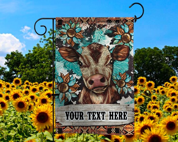 Personalized Custom Brown Baby Cow Garden Flag Png Sublimation - Etsy