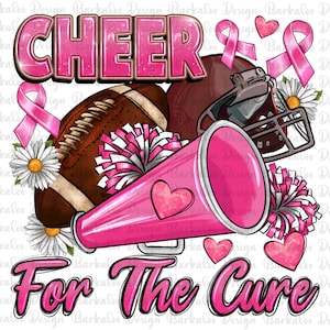 Cheer for the Cure Png Sublimation Design Download, American Football ...