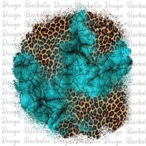 Leopard Turquoise Patch PNG Bundle Sublimation Design, Western Patch ...