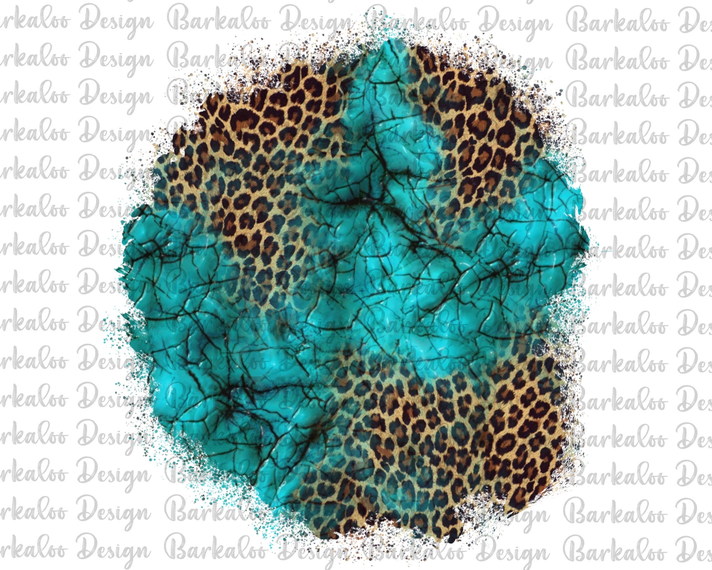 Leopard Turquoise Patch PNG Bundle Sublimation Design Western - Etsy
