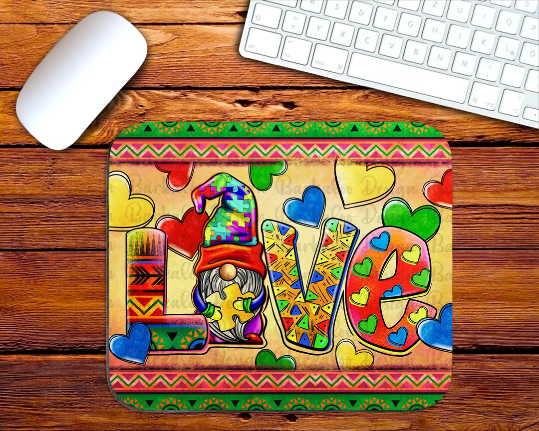 Western Love Autism Gnome Mouse Pad Png Sublimation Design, Autism ...