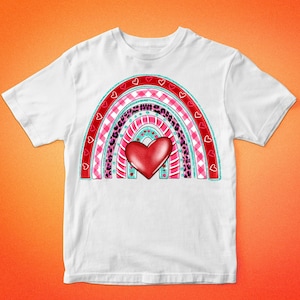 Valentines Day Rainbow PNG Sublimation Design, Valentines Day Png, Love ...