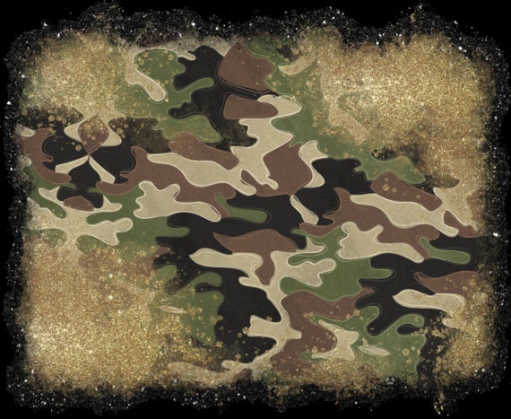 Camouflage Gold Glitter Background PNG Sublimation Design - Etsy