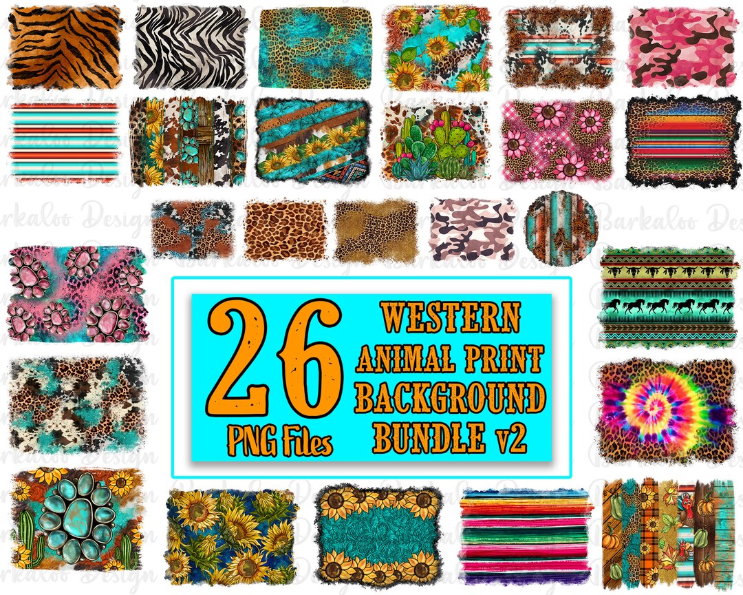 Western Animal Print Background Bundle 26 PNG Files, Background Bundle ...
