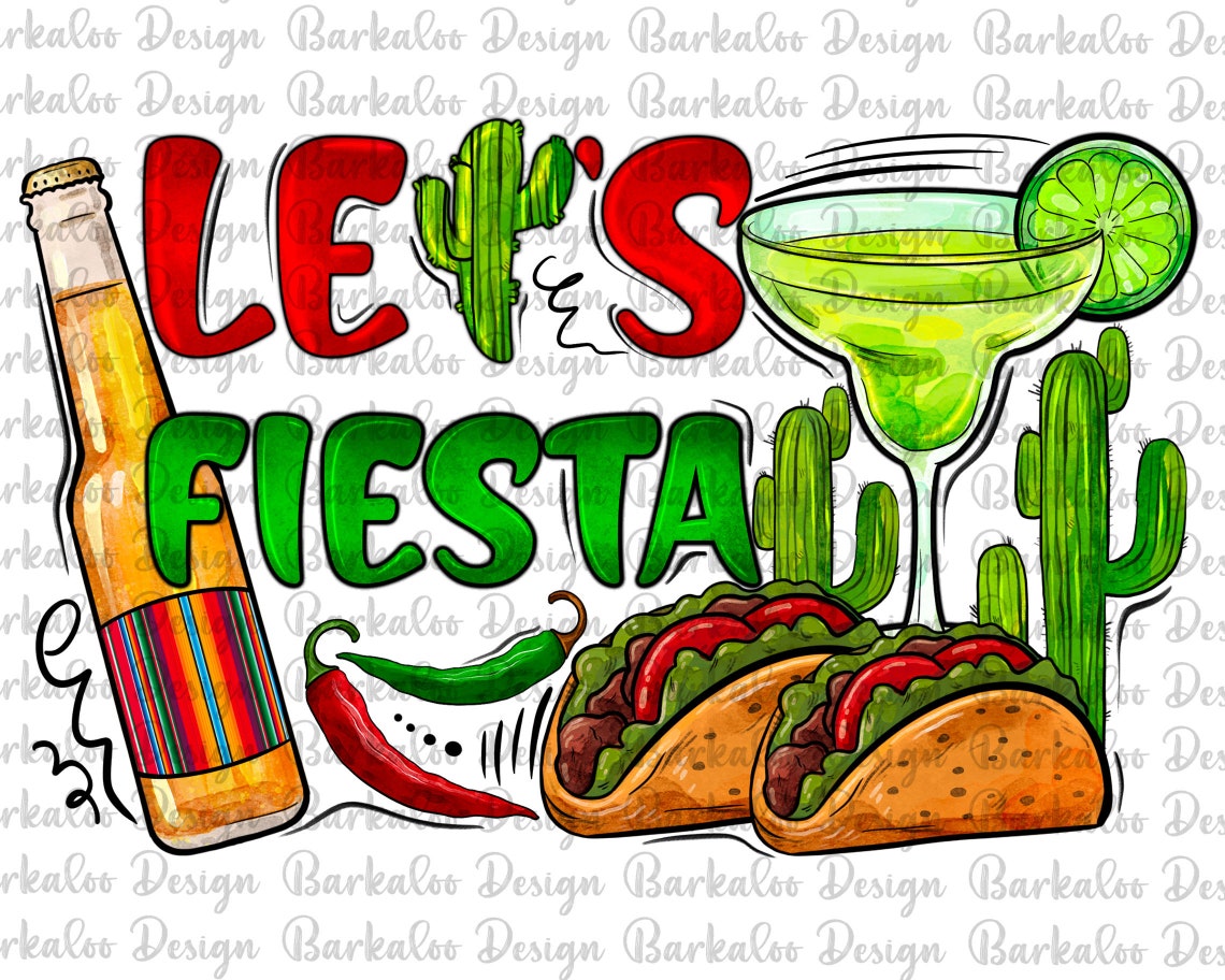 Let's Fiesta Taco and Beer Png Sublimation Design Cinco - Etsy