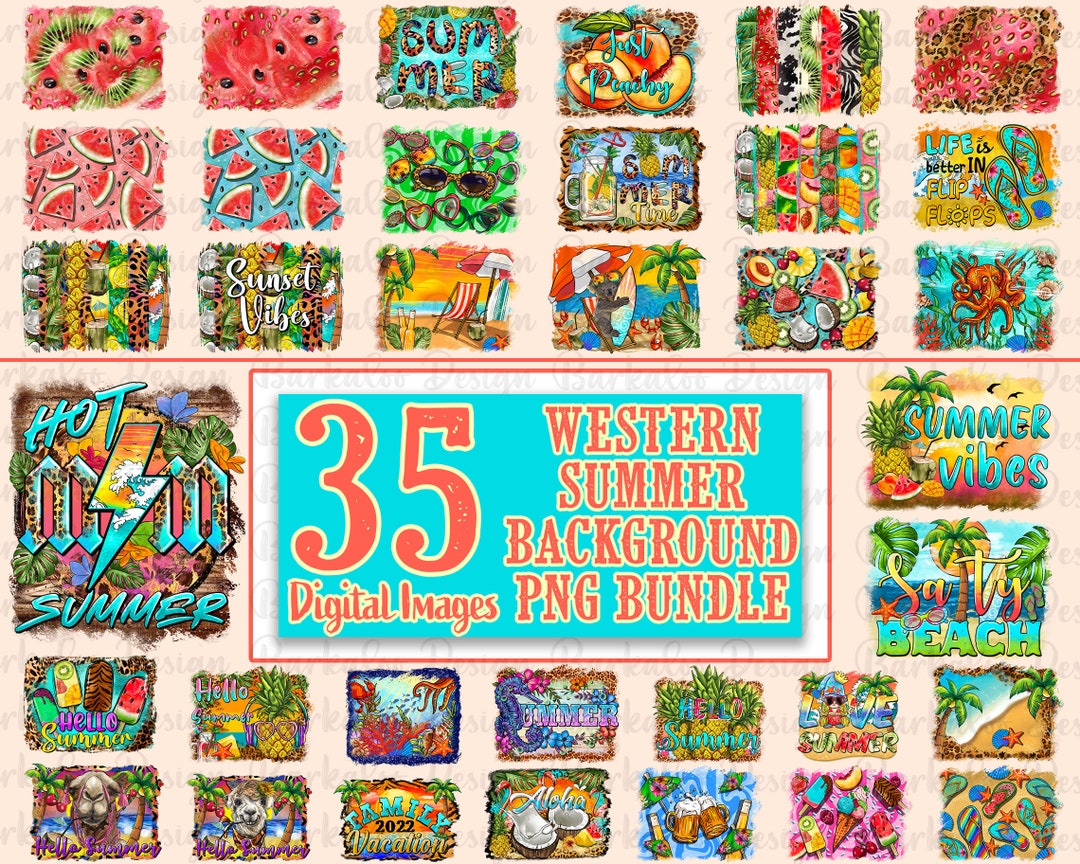 Western Summer Background Bundle 35 PNG Files, Summer Bundle Png ...