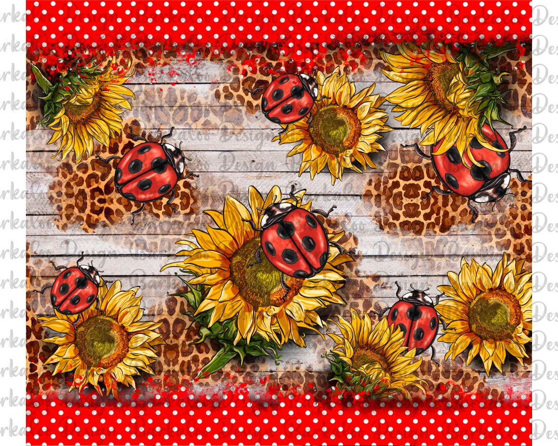 Western Ladybug Sunflower Tumbler Png Sublimation Design20oz. - Etsy
