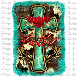 Cross Faith With Western Background PNG Sublimation Design - Etsy