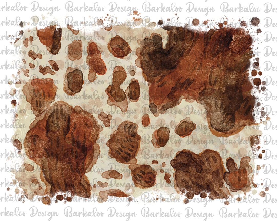 Watercolor Brown Cowhide Background Png Sublimation Design, Western ...