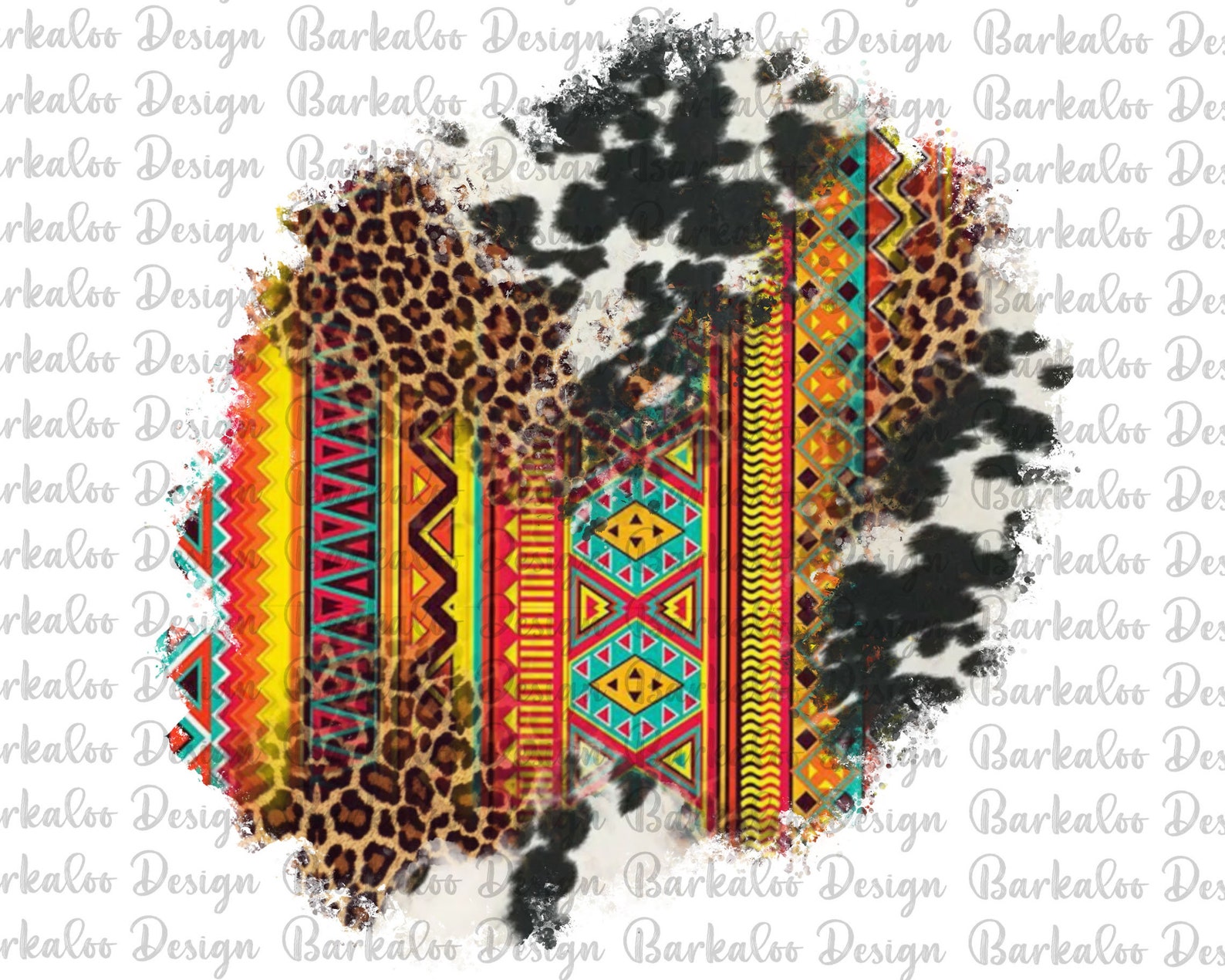 Aztec Cowhide Leopard PNG Patch Bundle Sublimation Design - Etsy
