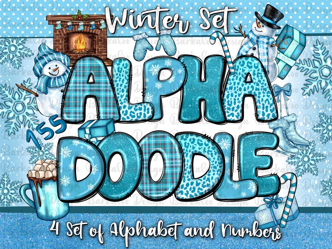 Winter Alphabet Png Files Bundle, Winter Doodle Letters Png, Winter ...
