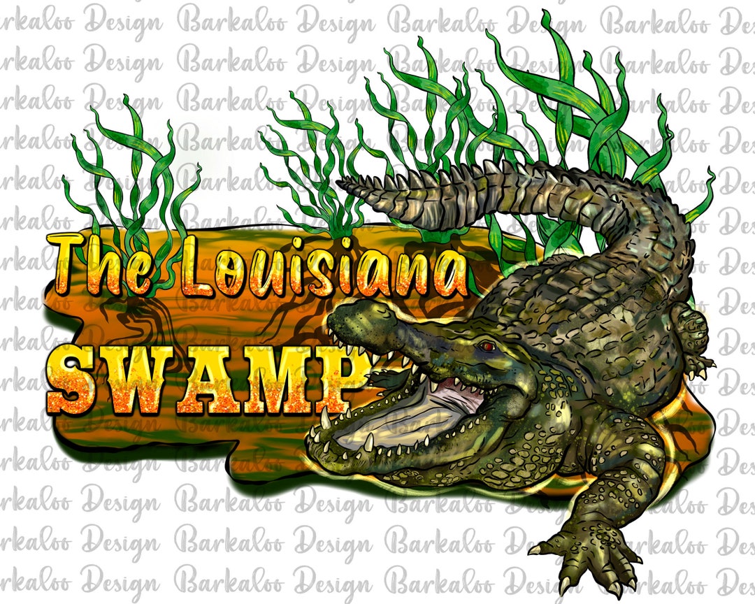 The Louisiana Swamp With Alligator Png Sublimation Design, Louisiana ...