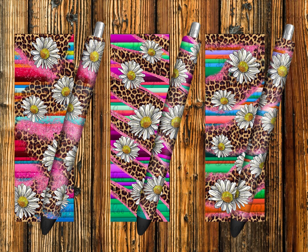 Easter Day Daisy Leopard Serape Pen Wrap Sublimation Design, Easter Day ...