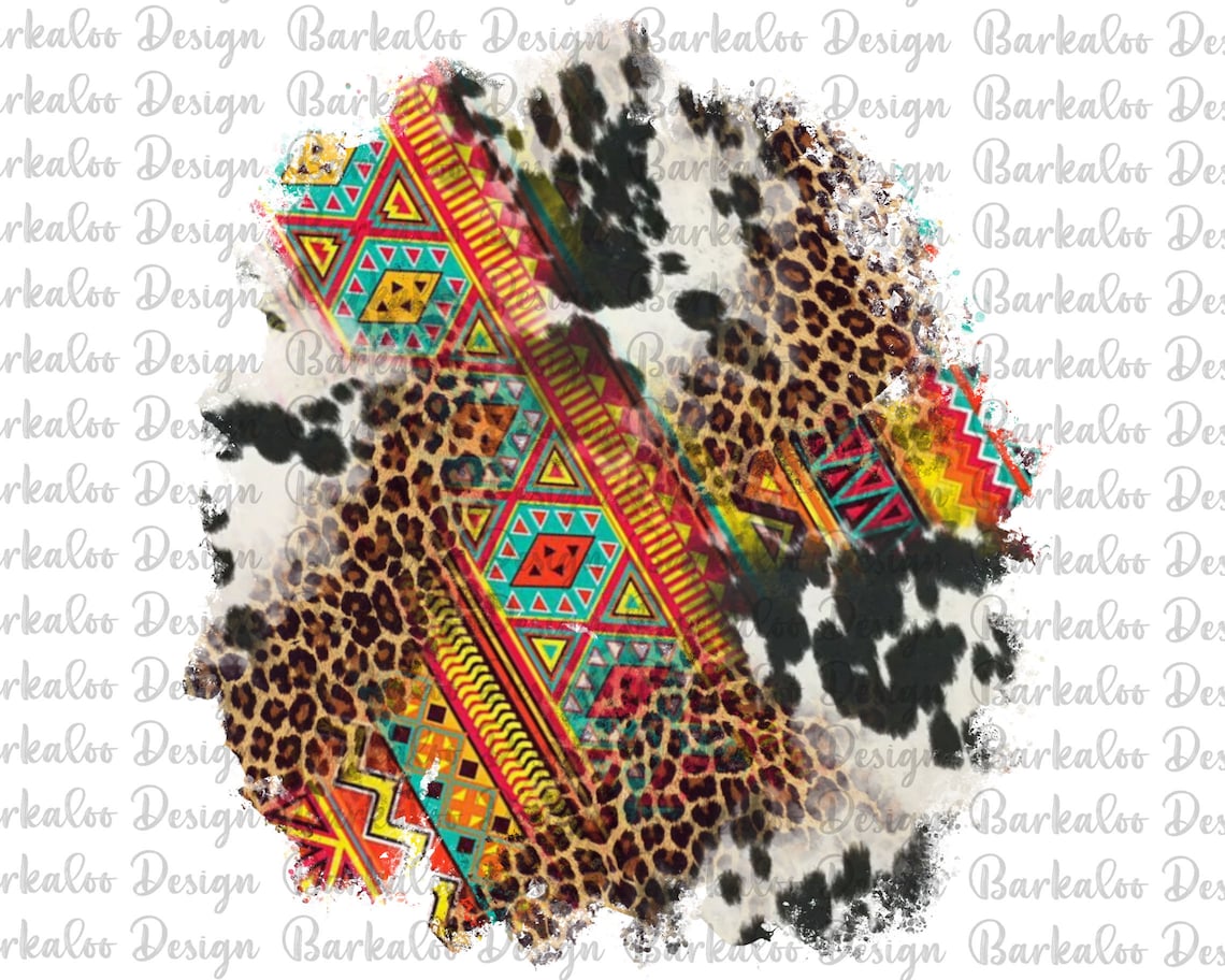 Aztec Cowhide Leopard PNG Patch Bundle Sublimation Design - Etsy