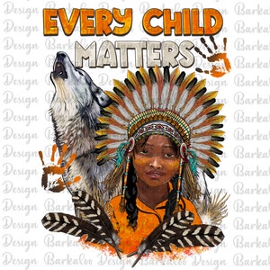 Every Child Matters Child and Wolf Png Sublimation Design, Orange Day ...
