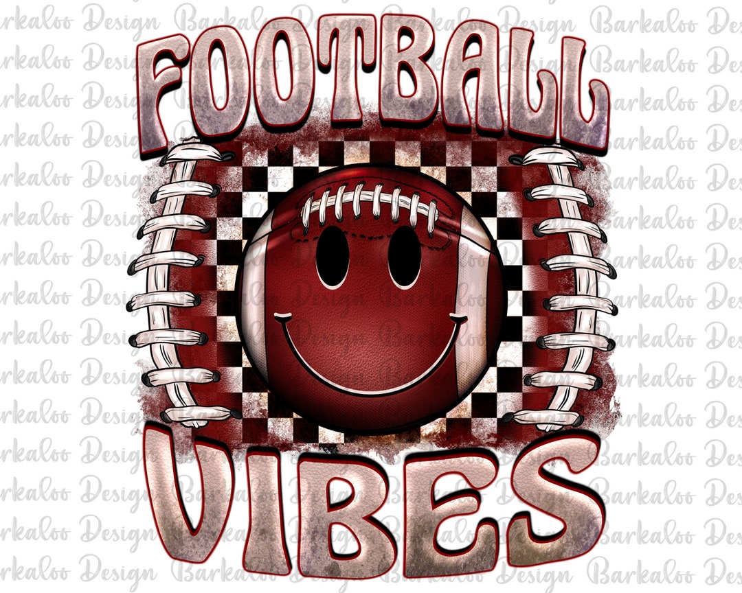 Football Vibes Smiley Face Png Sublimation Design, Hand Drawn Football ...
