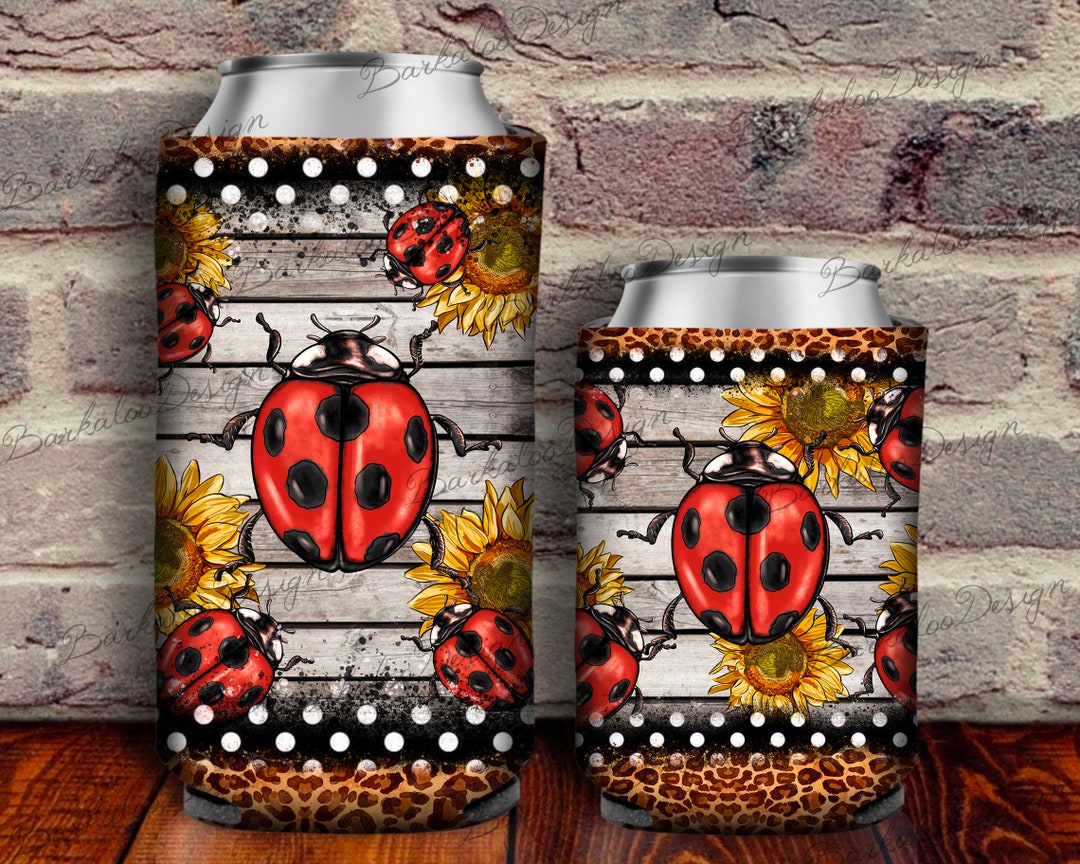 Ladybug Can Cooler Sublimation Design, Ladybug Can Holder Png, Ladybug ...