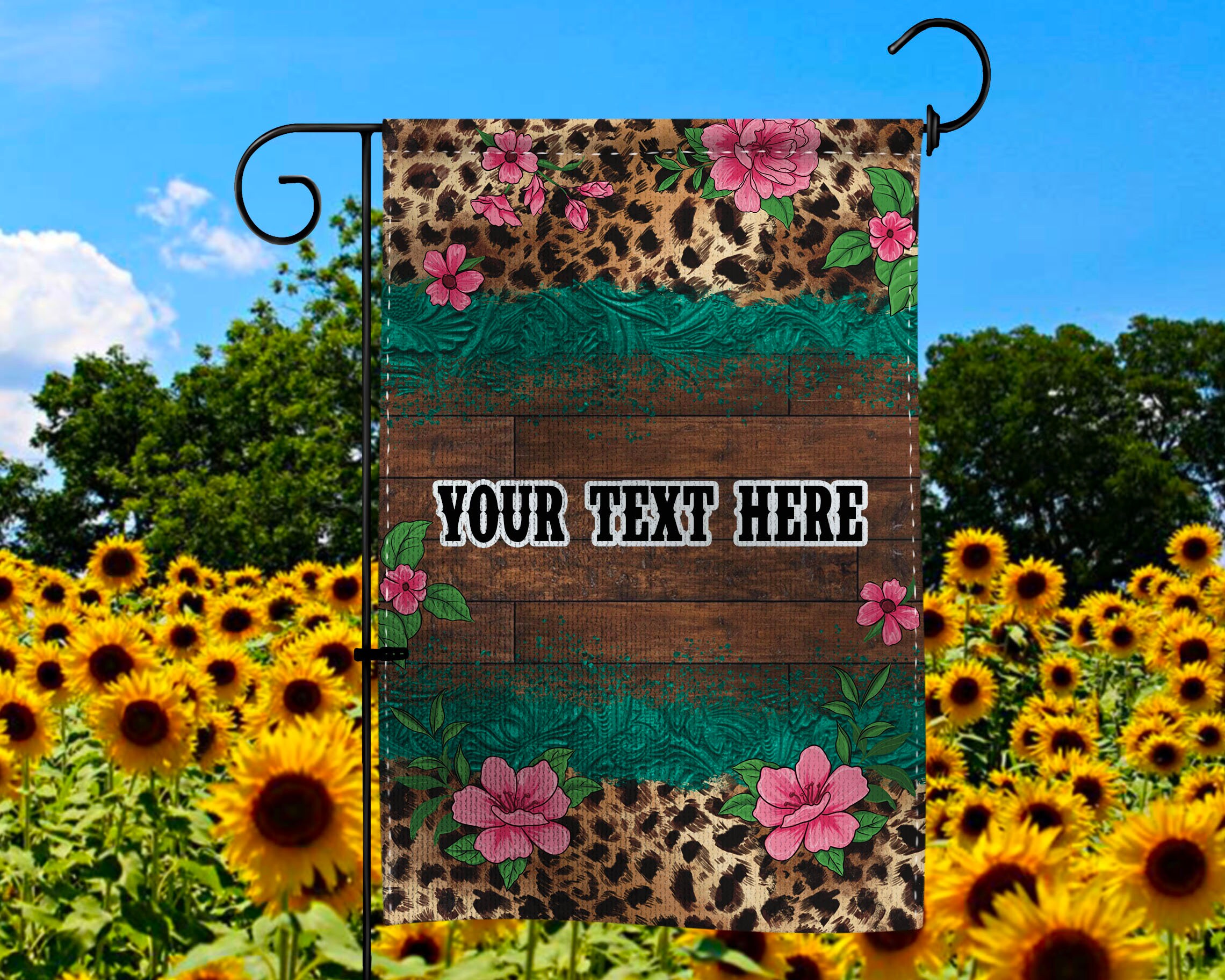 Personalized Custom Floral Garden Flag Png Sublimation Design, Western ...