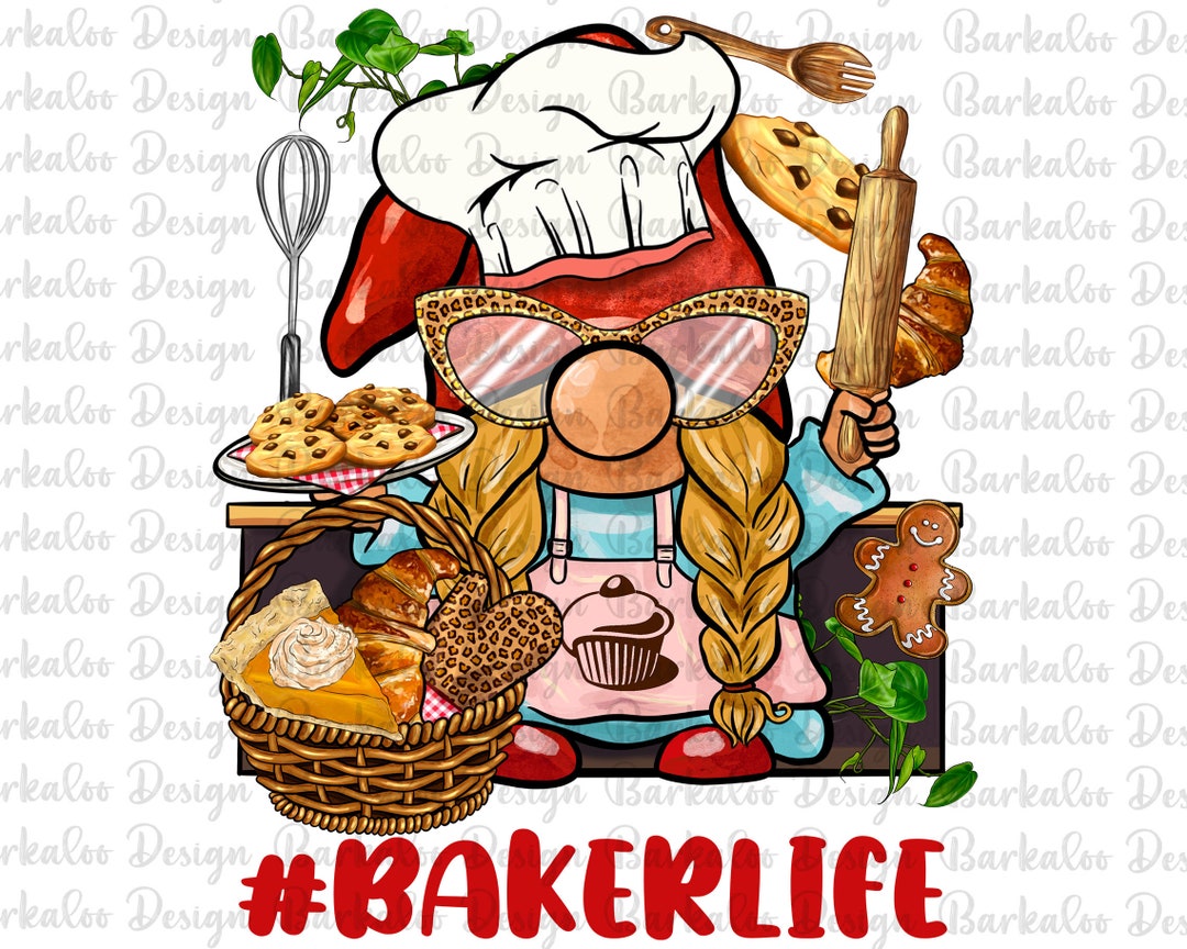 Baker Life Gnome Png Sublimation Design, Hand Drawn Gnome Png, Gnome Clipart, Baker Gnome Png ...