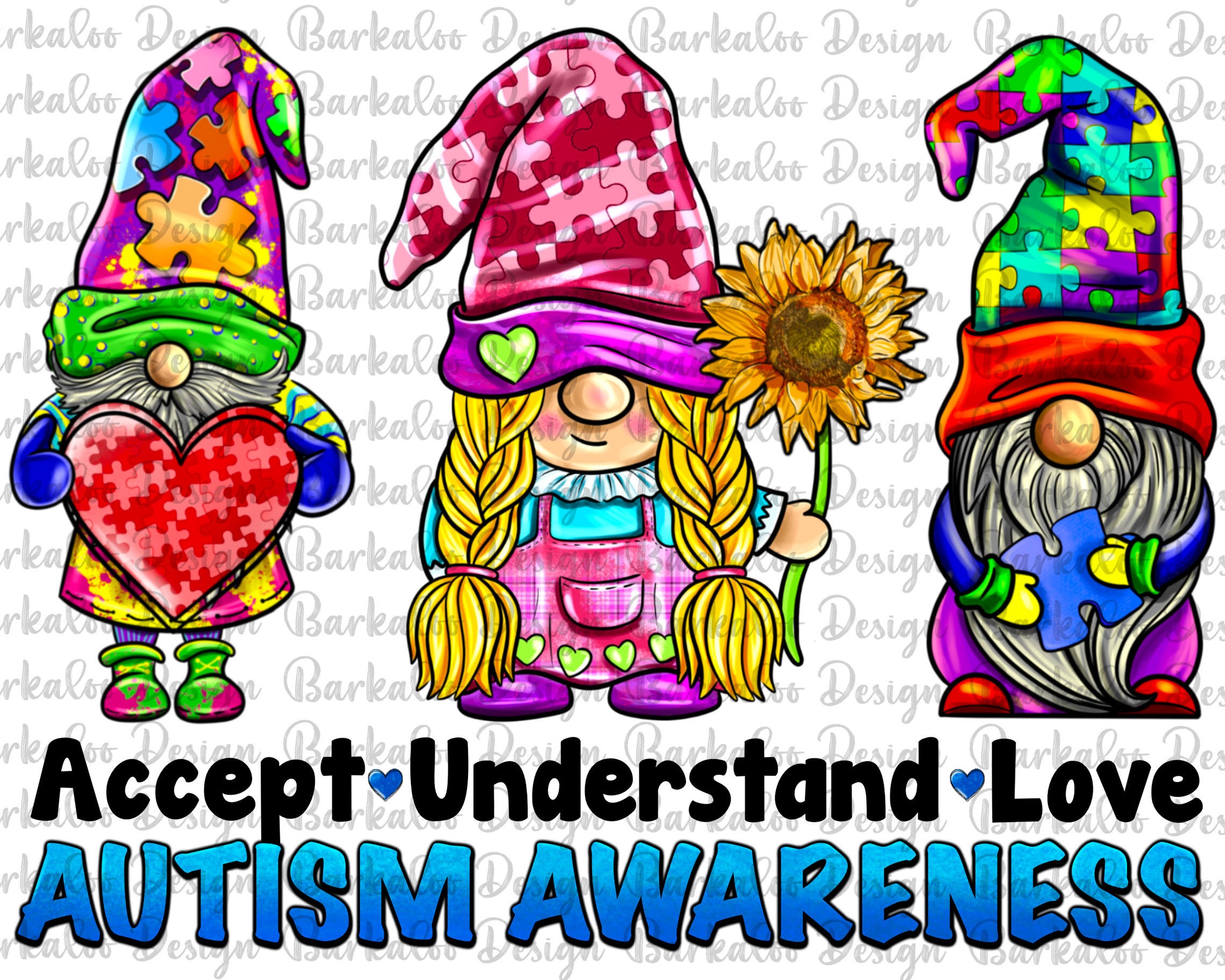 Accept Understand Love Autism Awareness PNG Sublimation - Etsy
