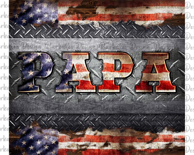 Papa Metal and American Flag Tumbler Png, American Flag Png, Metal Usa ...