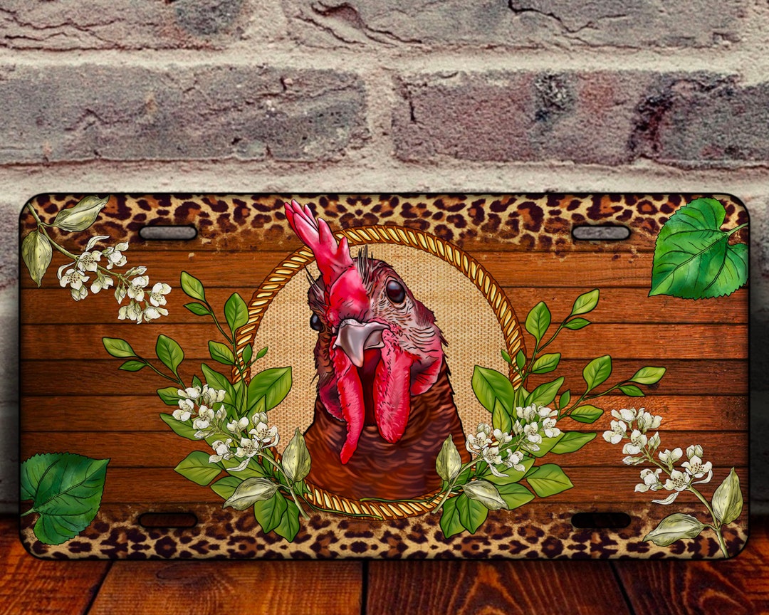 Western Rooster License Plate Sublimation Design, Rooster License Plate ...