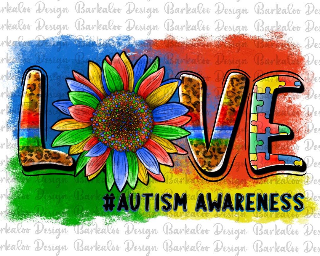 Love Sunflowers Autism Awareness Png Sublimation Design, Western Love ...