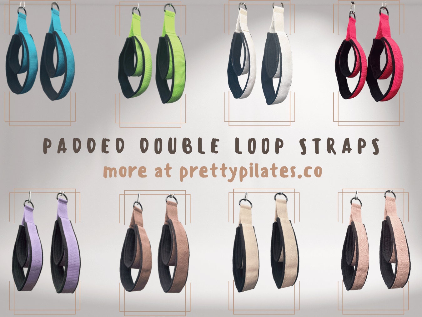 Pretty Pilates Reformer Double Loop Straps, Pilates Loops, Pilates ...