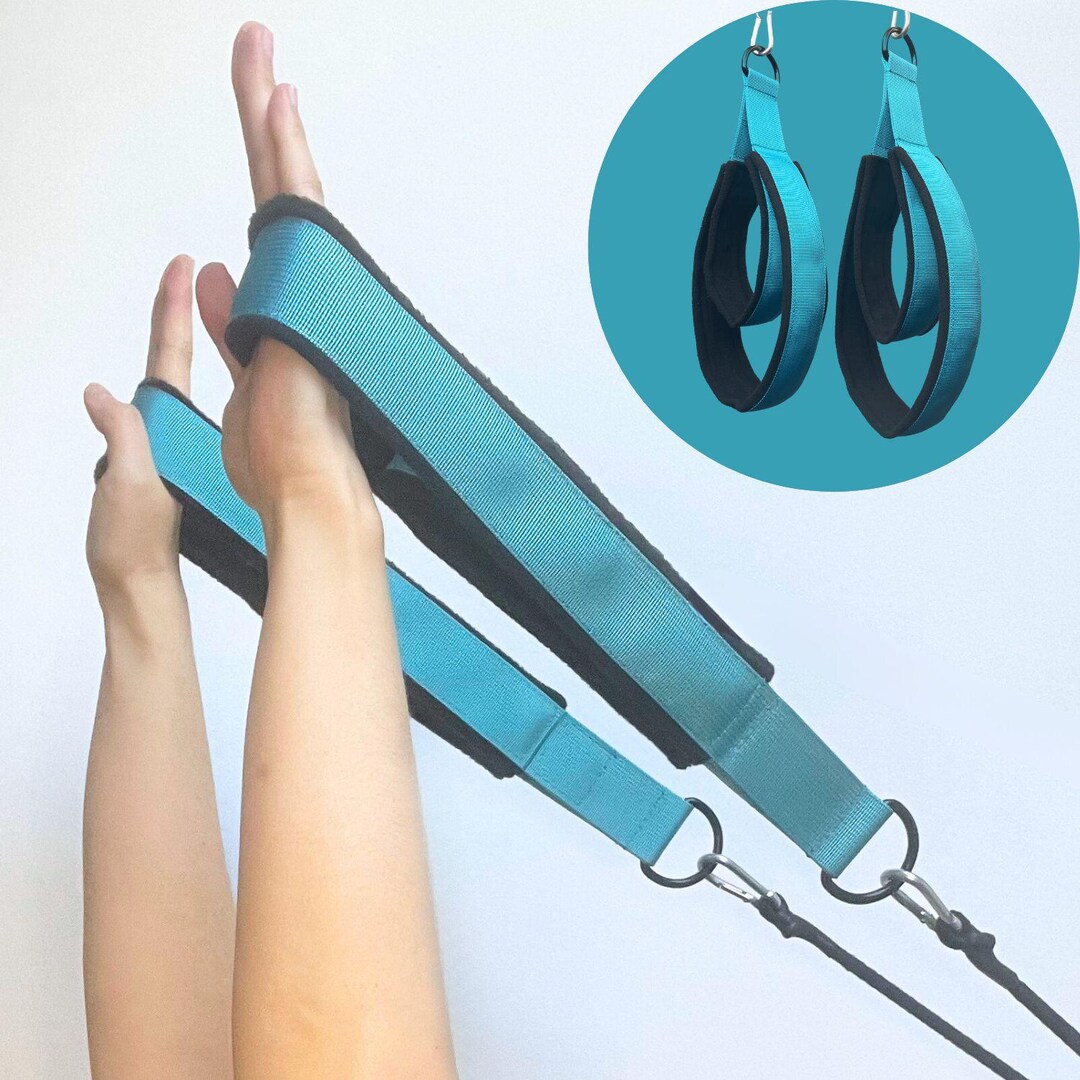 Pretty Pilates Reformer Double Loop Straps, Blue Durable Non-slip ...