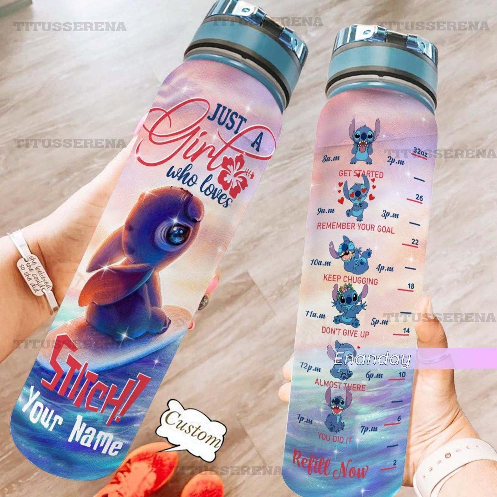 Custom Stitch Water Bottle Stitch Water Tracker Just A Girl - Etsy