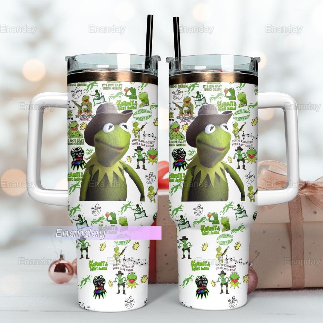 Kermit the Frog 40oz Tumbler, Kermit Frog Tumbler, Frog Green Tumbler ...